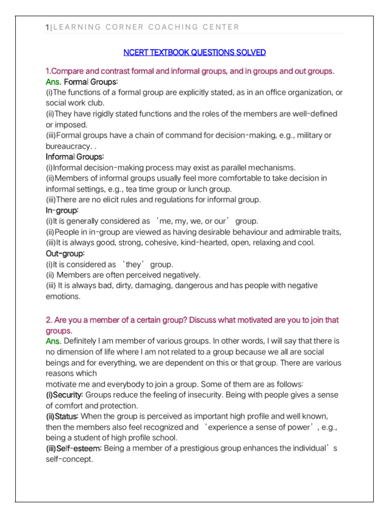 Social Influence and Processes Notes and Exercise | PDF | Conformity ...