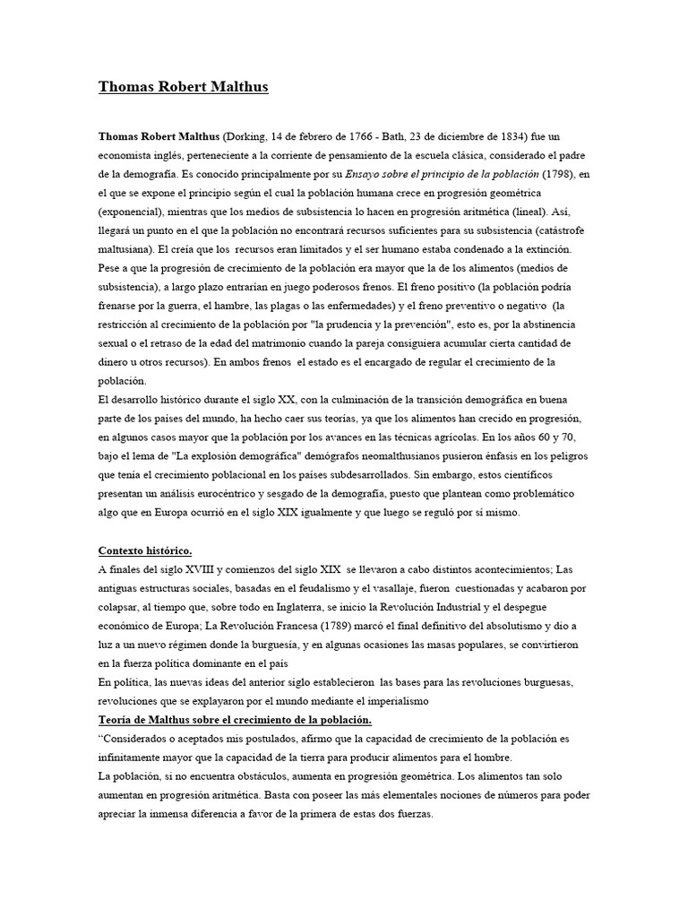 Malthus | PDF