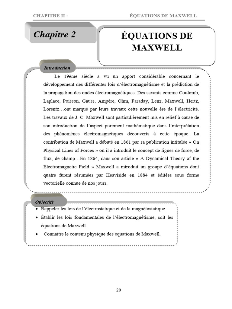 Équations de Maxwell en Électromagnétisme | PDF | Champ magnétique ...