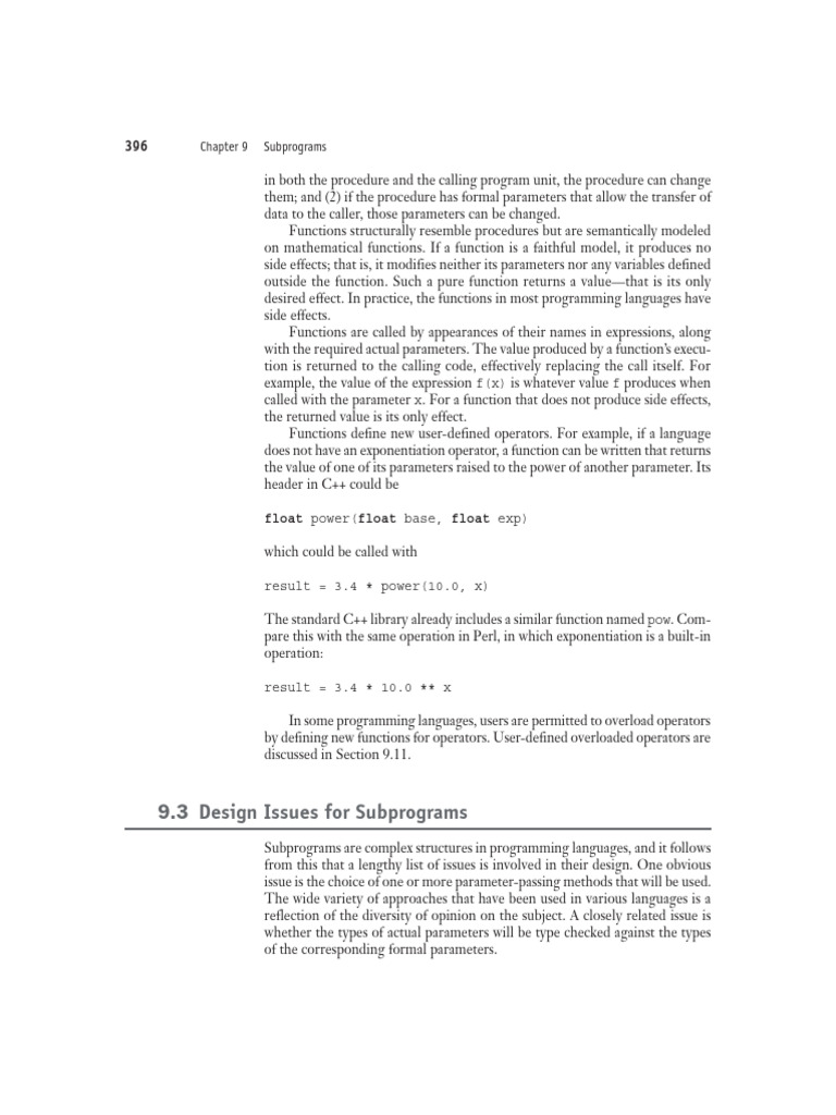 02 Design Issues For Subprograms | PDF | Parameter (Computer Programming) | Variable (Computer ...