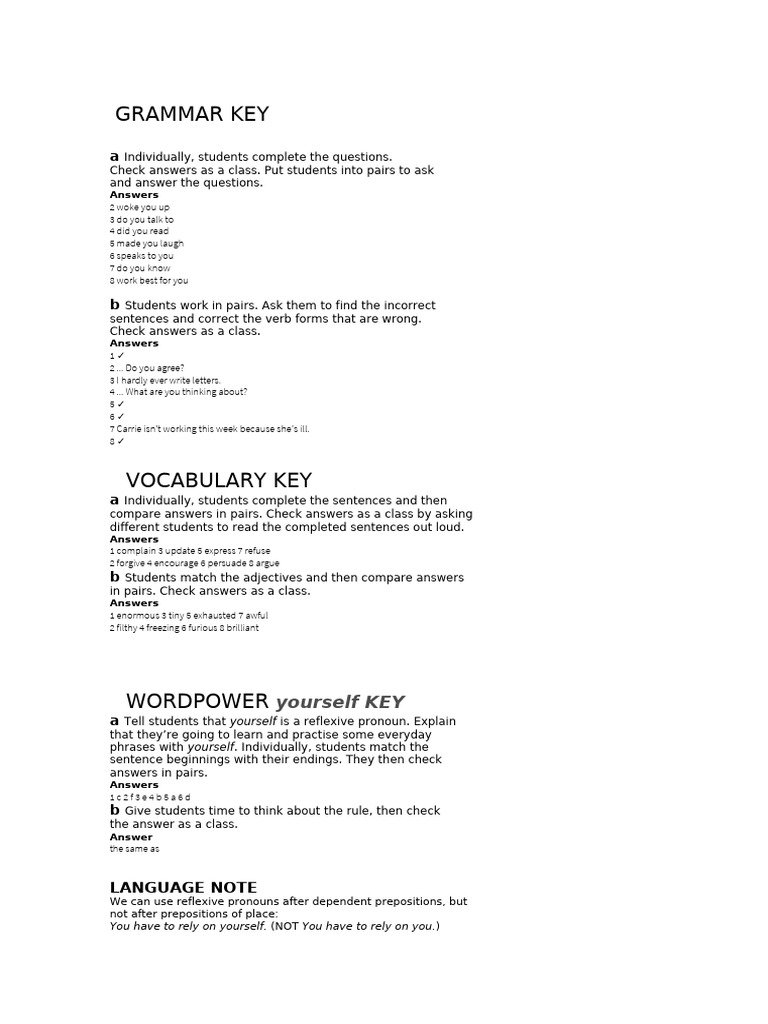 Grammar and Vocabulary Practice Guide | PDF