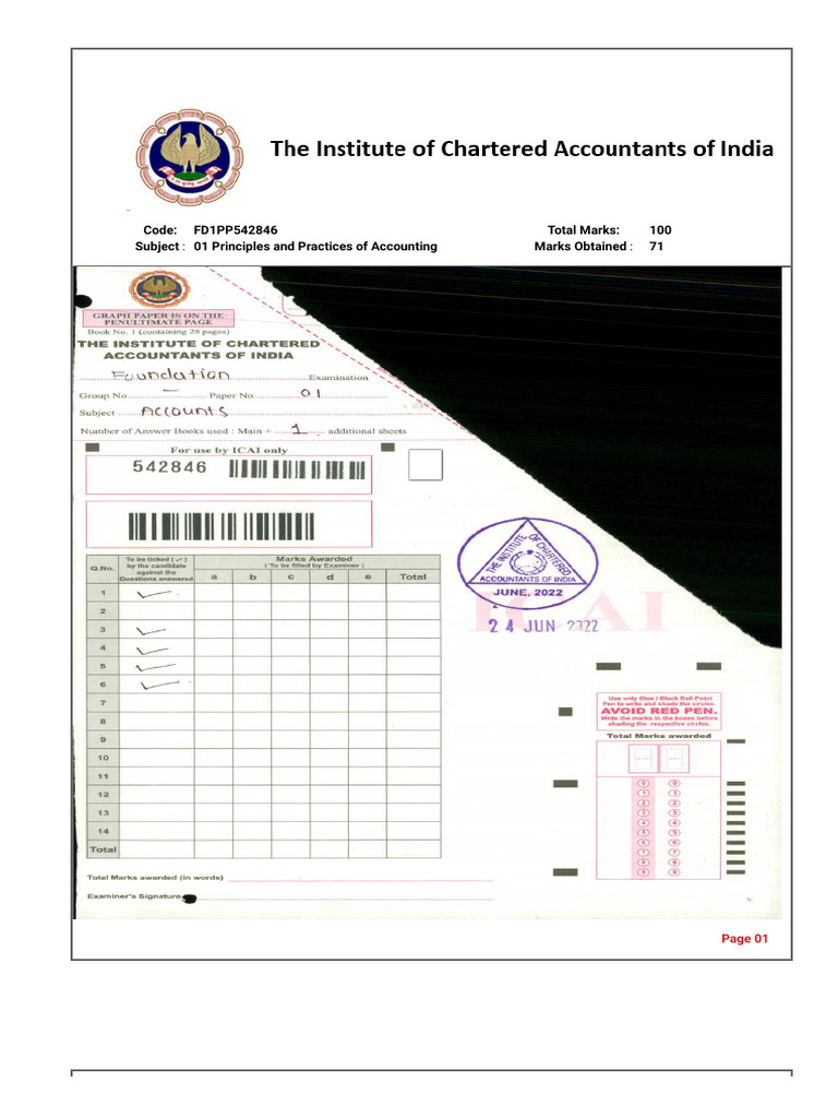 Accounting Principles Exam Results | PDF