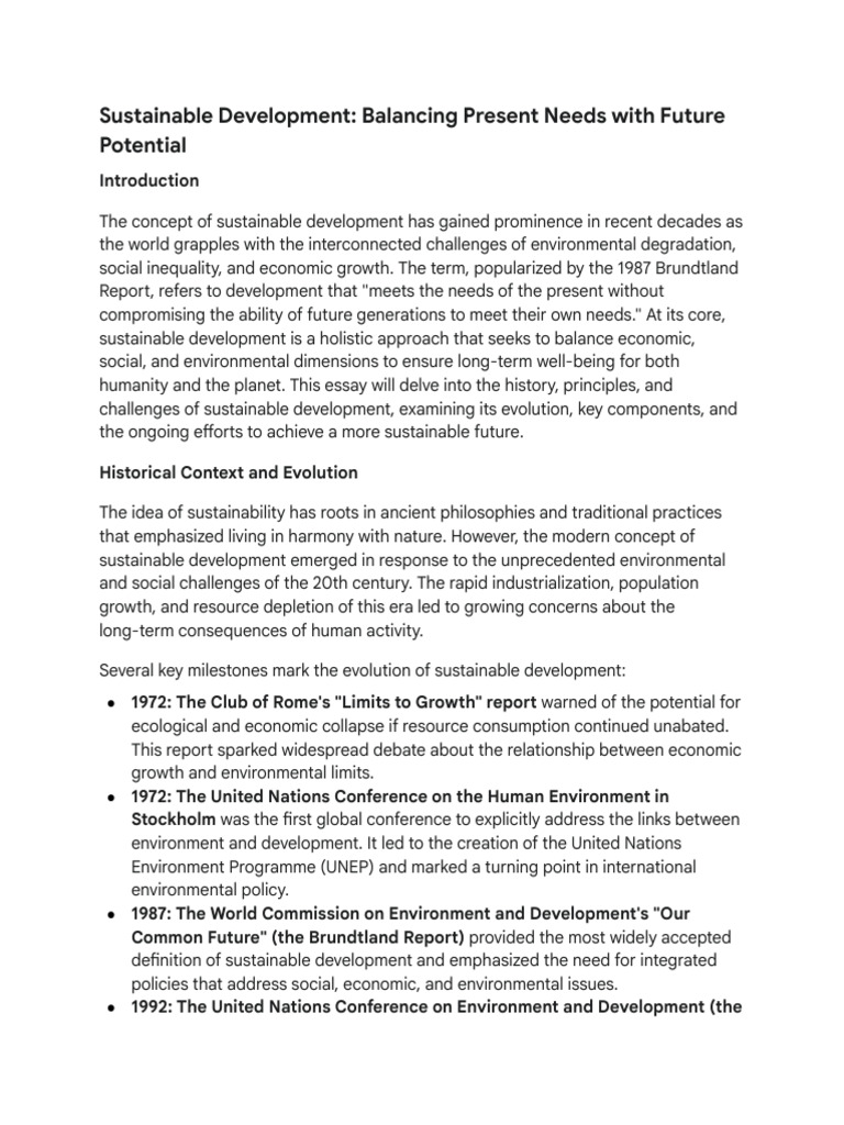 Understanding Sustainable Development | PDF | Sustainability ...