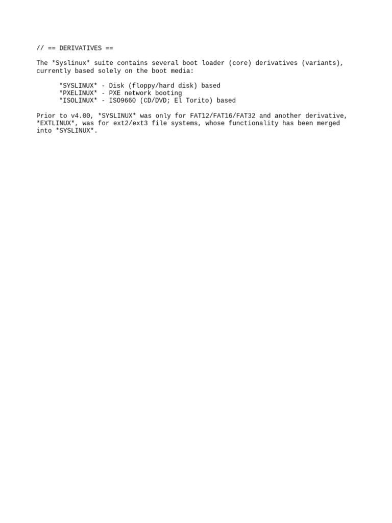 Syslinux Boot Loader Variants Explained | PDF