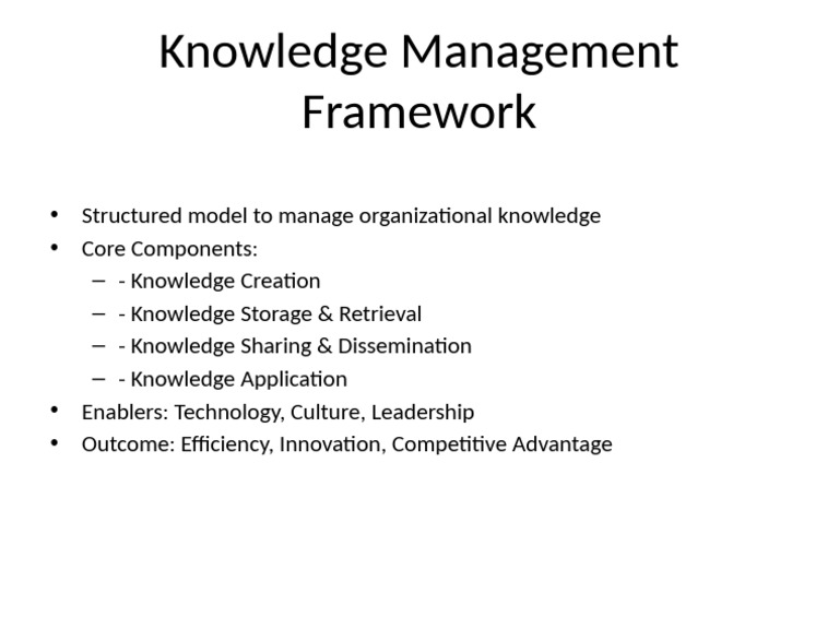 Knowledge Management Framework-1 | PDF
