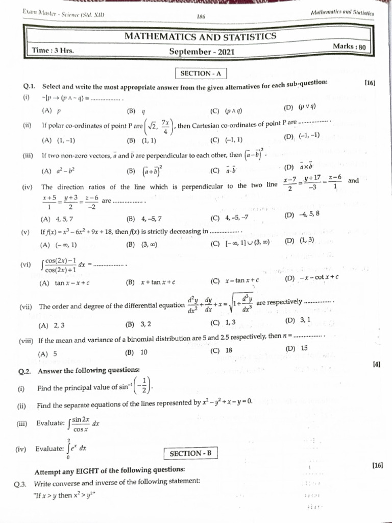 Math 2021 - September | PDF