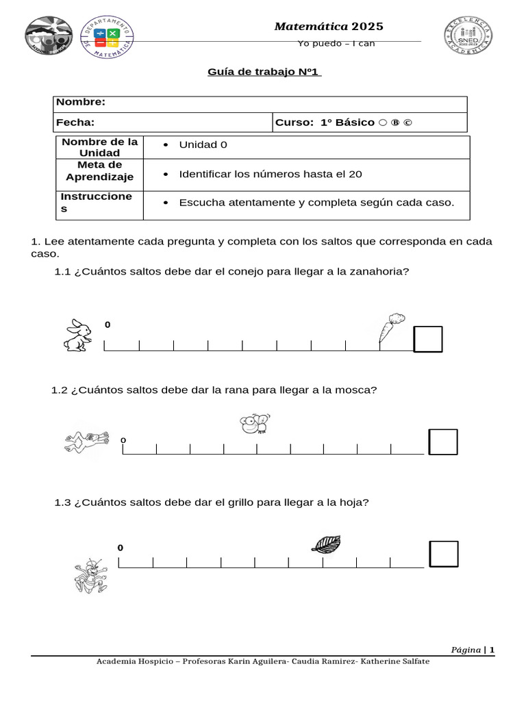 Guia N°1 Matem | PDF