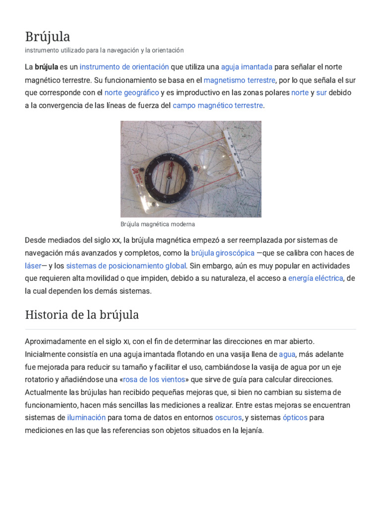 Brújula - Wikipedia, La Enciclopedia Libre | PDF | Brújula | Azimut