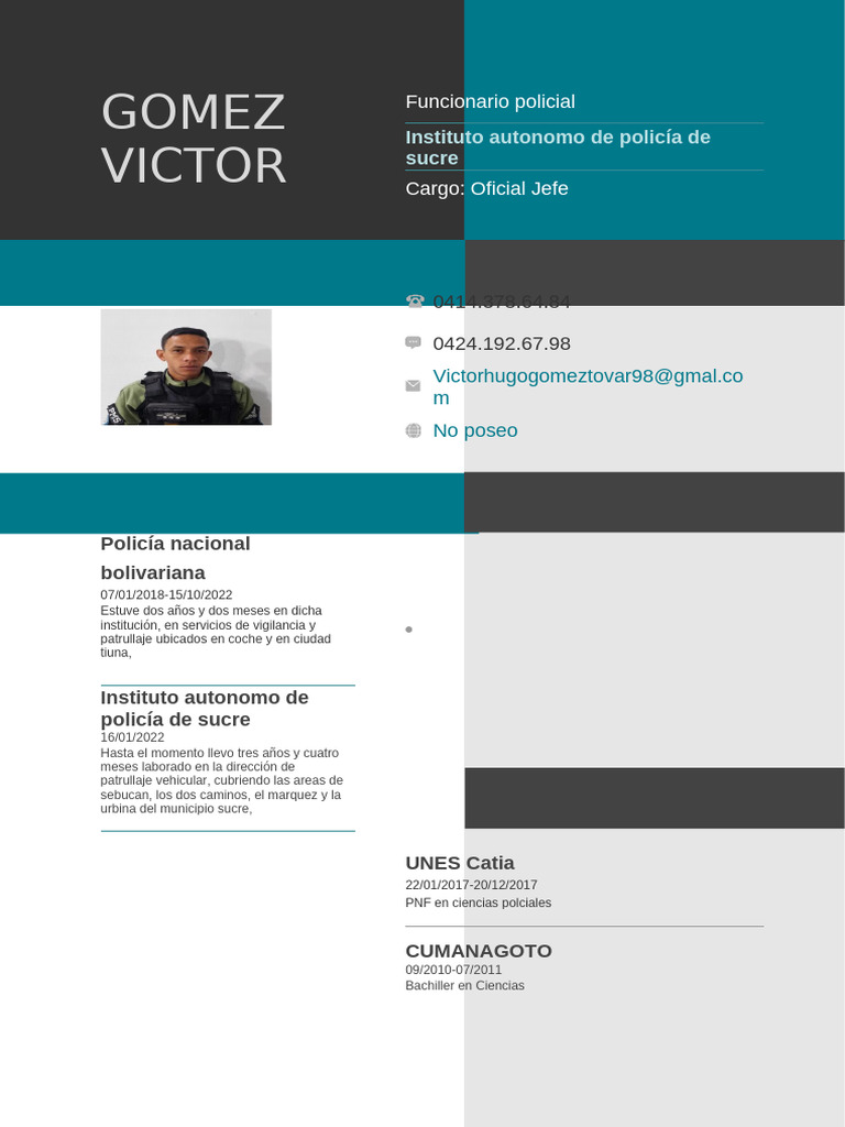 Curriculum Gomez Victor A | PDF