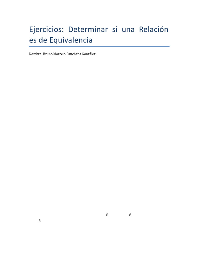 Ejercicios Relaciones Equivalencia | PDF