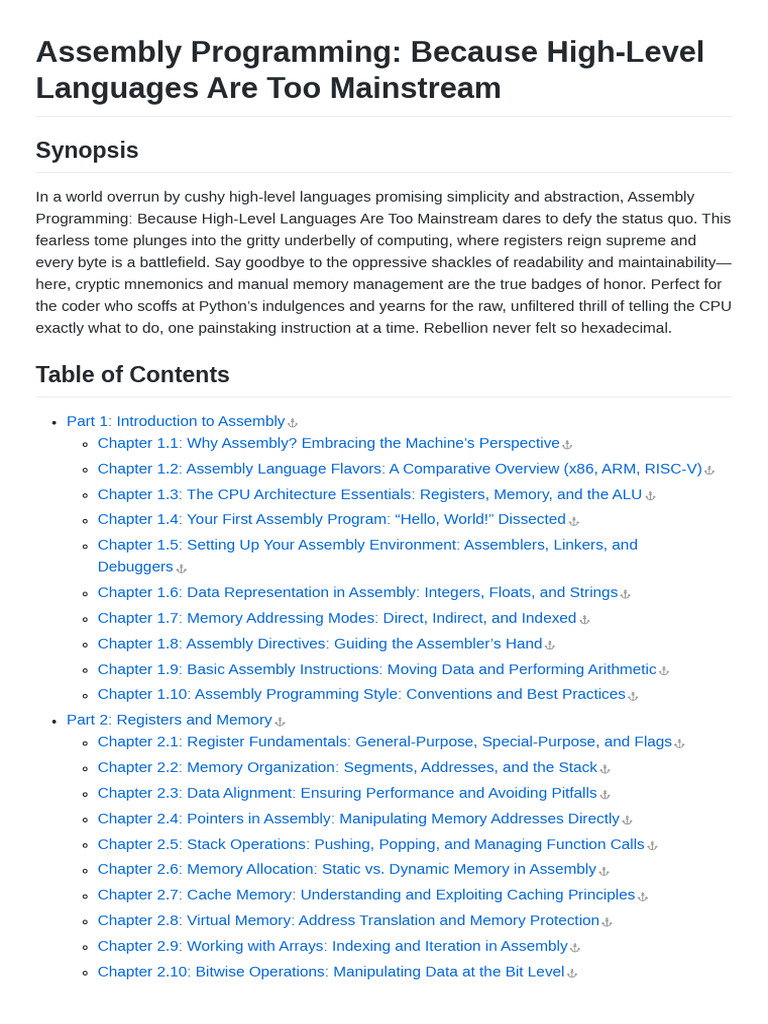 Assembly Programming - Because High-Level Languages Are Too Mainstream | PDF | Assembly Language ...