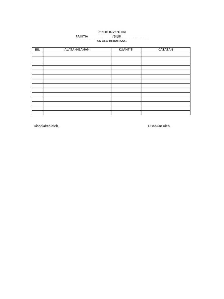 Rekod Inventori Dan Stok | PDF