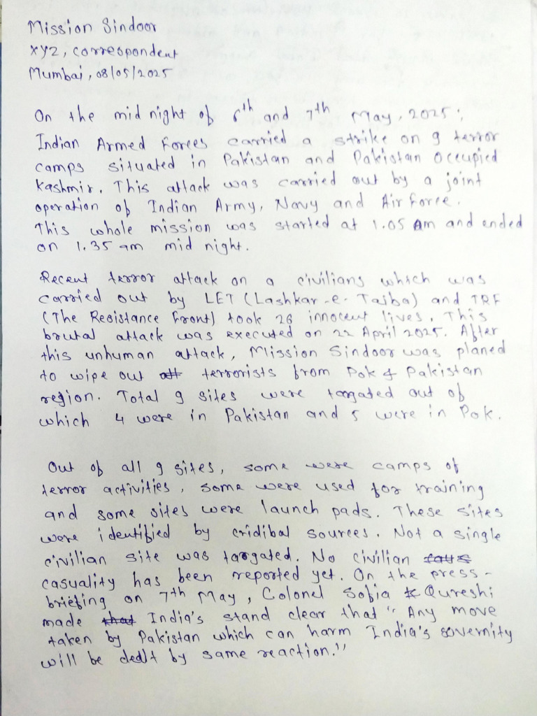 Report On Mission Sindoor | PDF