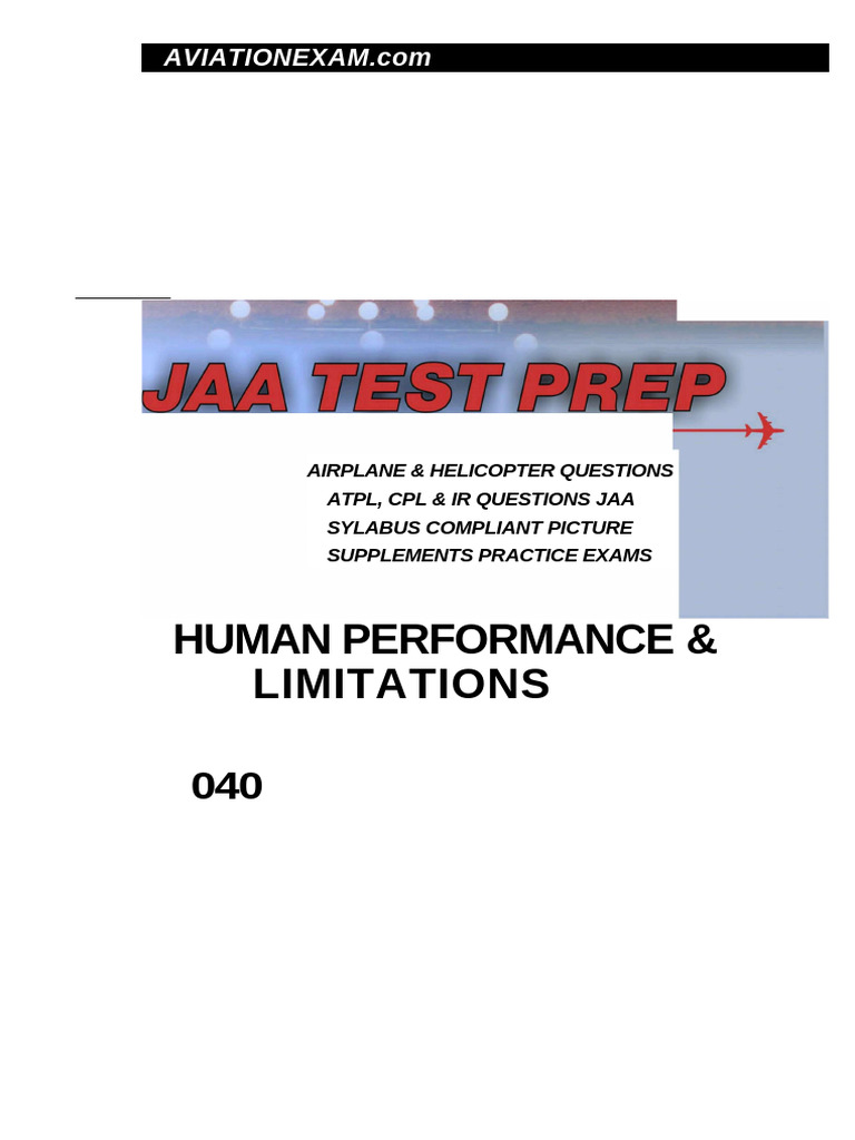 040 Human Performance and Limitations | PDF | Breathing | Oxygen