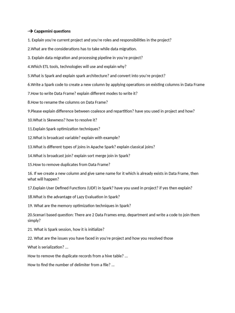 Capgemini Questions | PDF