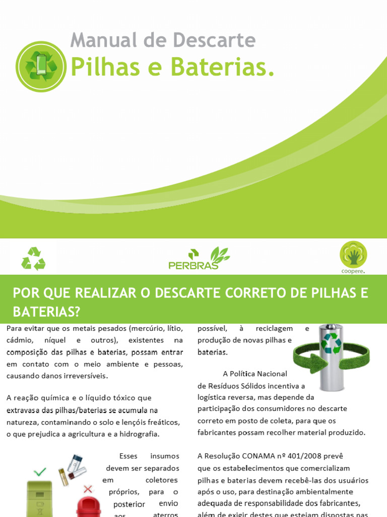 Descarte Correto de Pilhas e Baterias | PDF