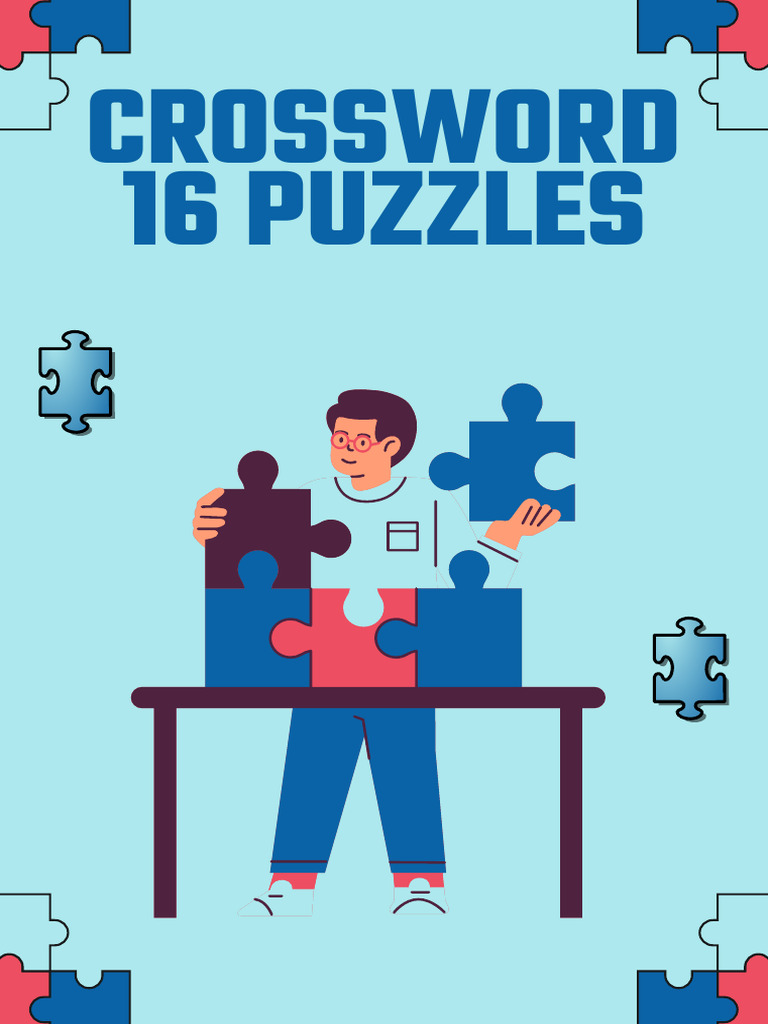 Yellow Blue Simple Crossword Puzzle Day Flyer | PDF