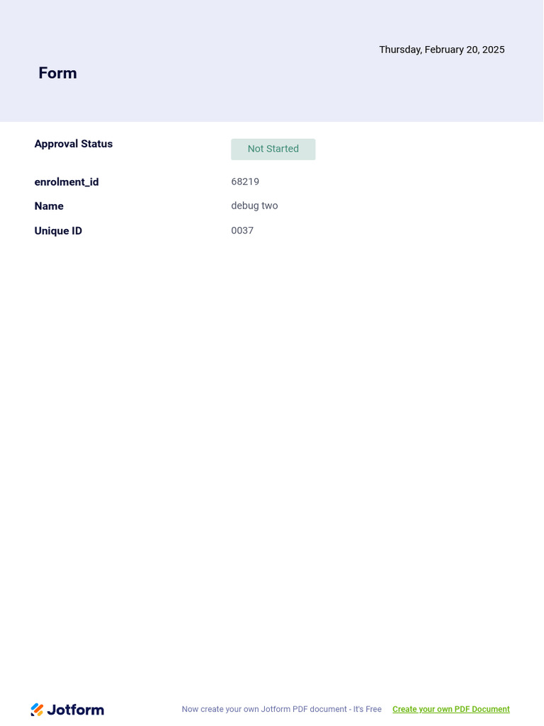 Approval Status: Not Started | PDF