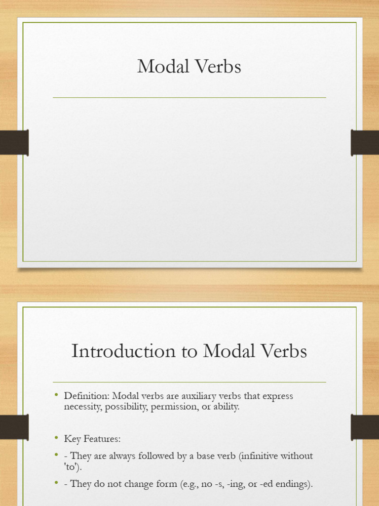 Modal Verbs Presentation | PDF | Semantics | Semantic Units
