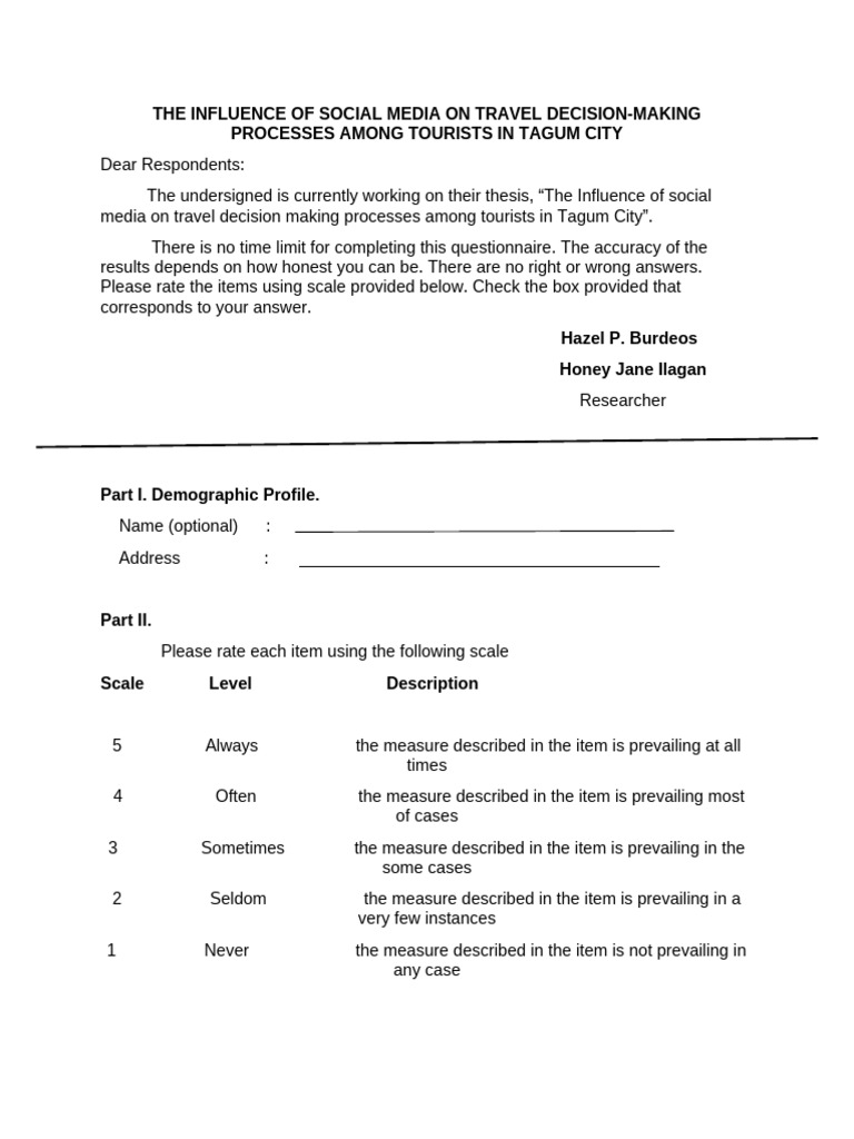Research Questionnaire 4th Year Go | PDF | Questionnaire | Cognition