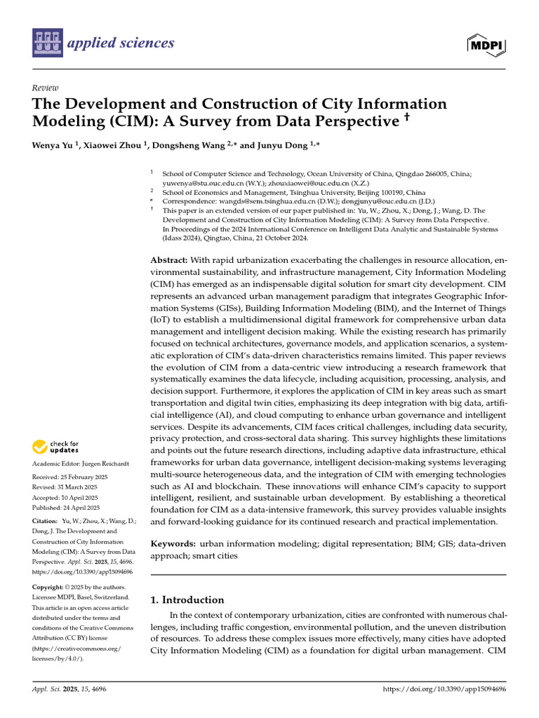 The Development and Construction of City Information Modeling (CIM) A ...