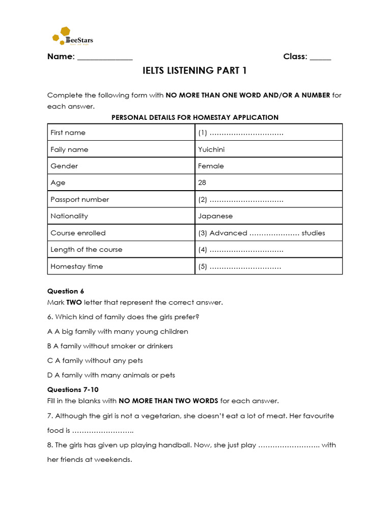 Ielts Listening Part 1 - 01 - Practice-Foundation | PDF