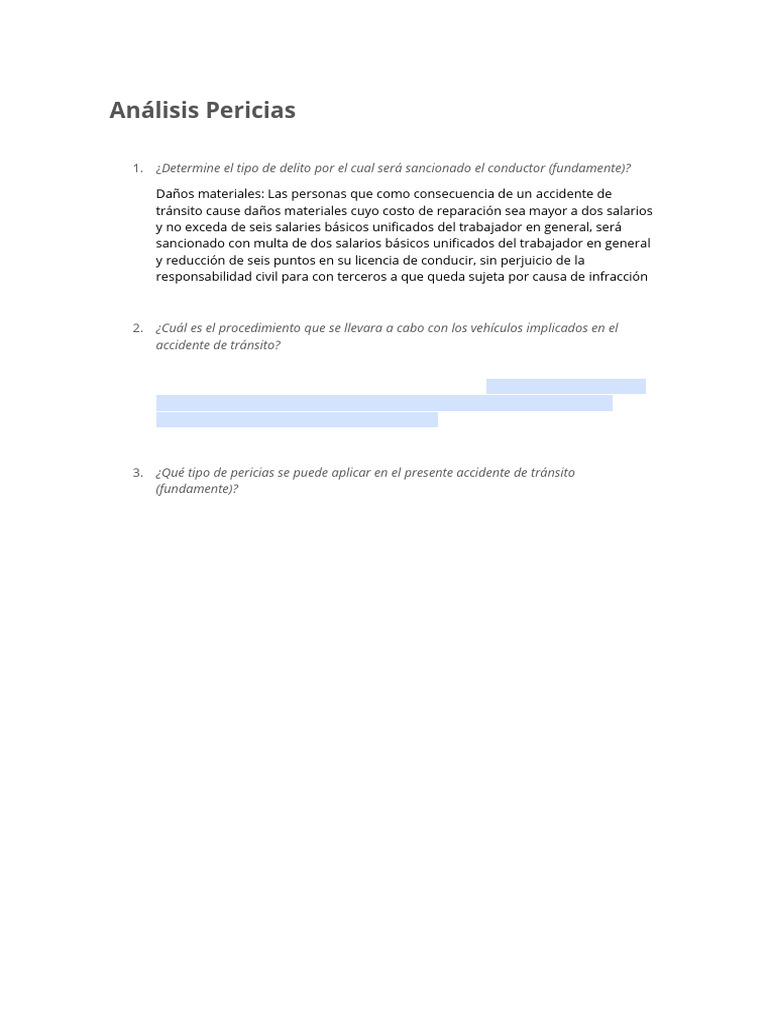 Análisis Pericias | PDF
