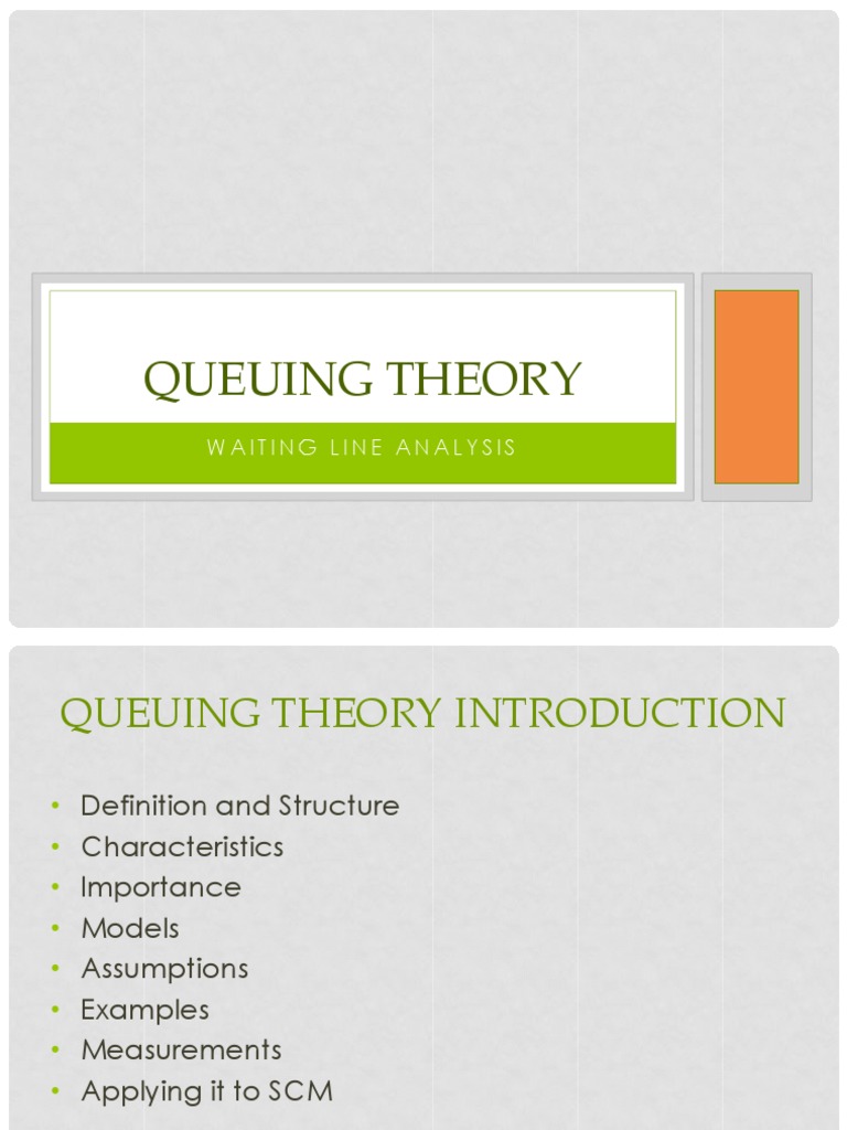 Queuing Theory Waiting Line Analysis Pdf Applied Mathematics
