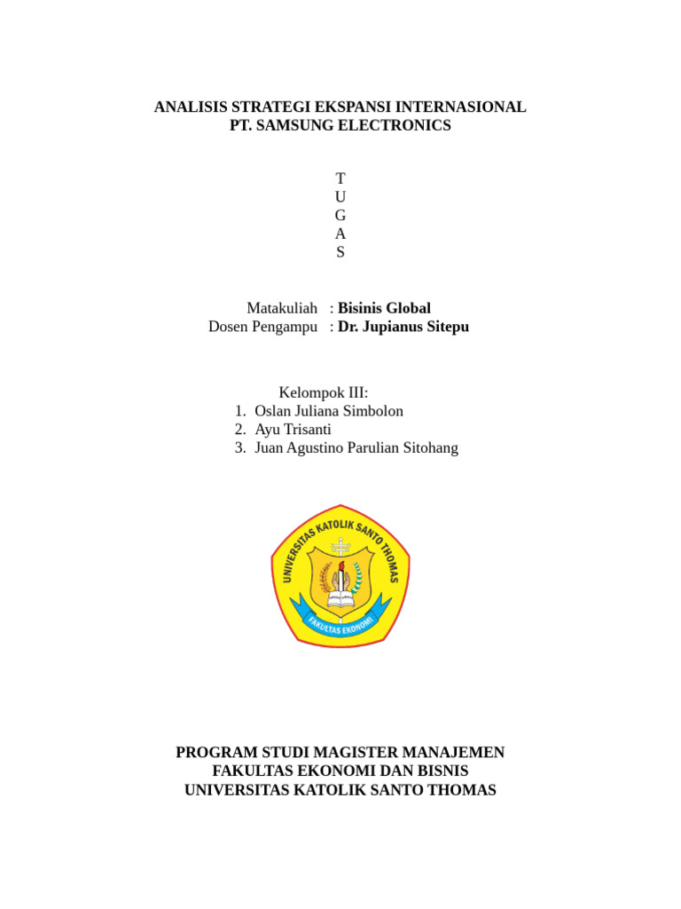 Strategi Ekspansi Internasional Samsung | PDF