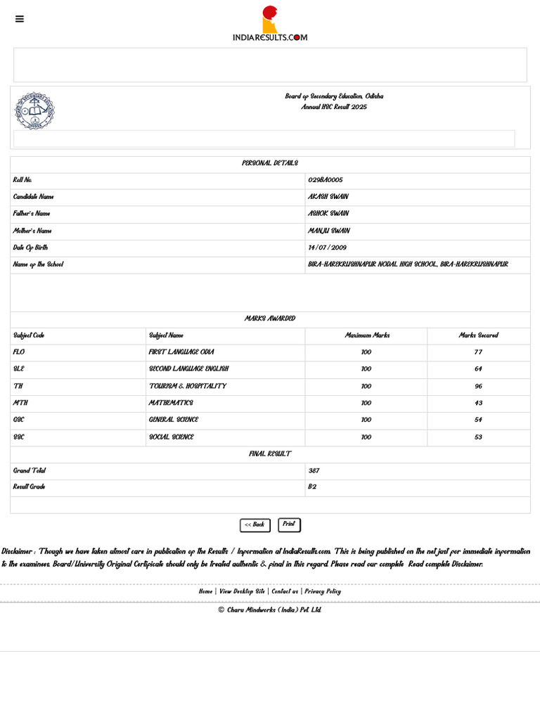 BSE-ODISHA Result of Annual HSC Result 2025 - Board of Secondary Education, Odisha | PDF ...
