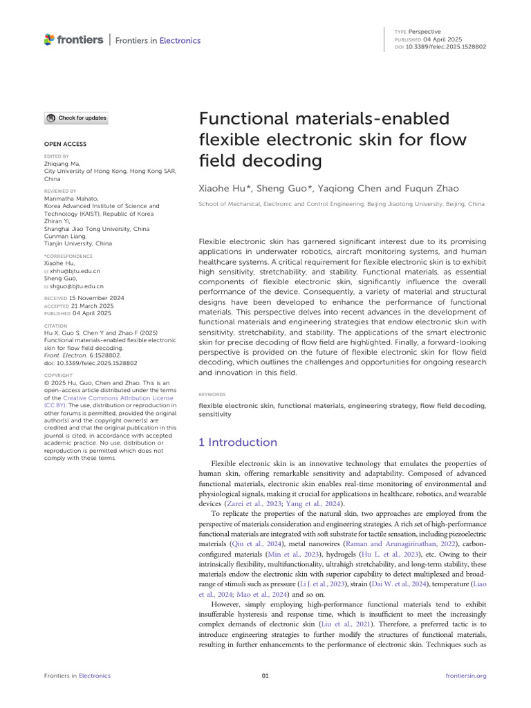 Functional Materials-Enabled Flexible Electronic S | PDF | Materials ...