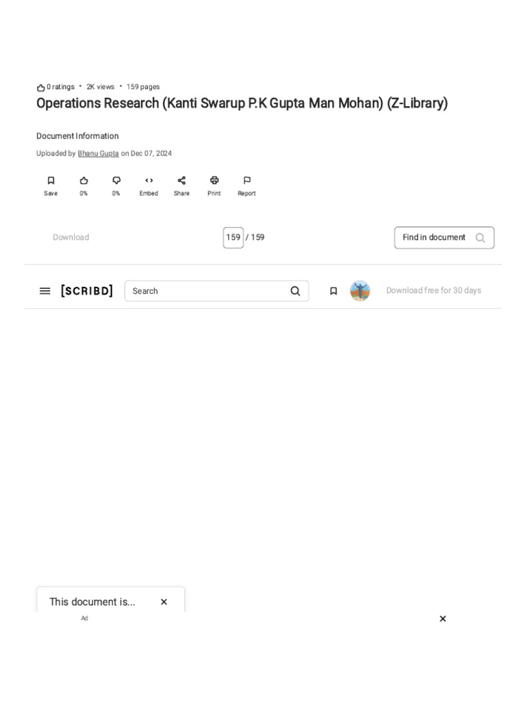 Operations Research (Kanti Swarup P.K Gupta Man Mohan) (Z-Library ...