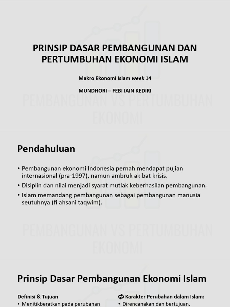 14-Prinsip Dasar Pembangunan Dan Pertumbuhan Ekonomi Islam | PDF