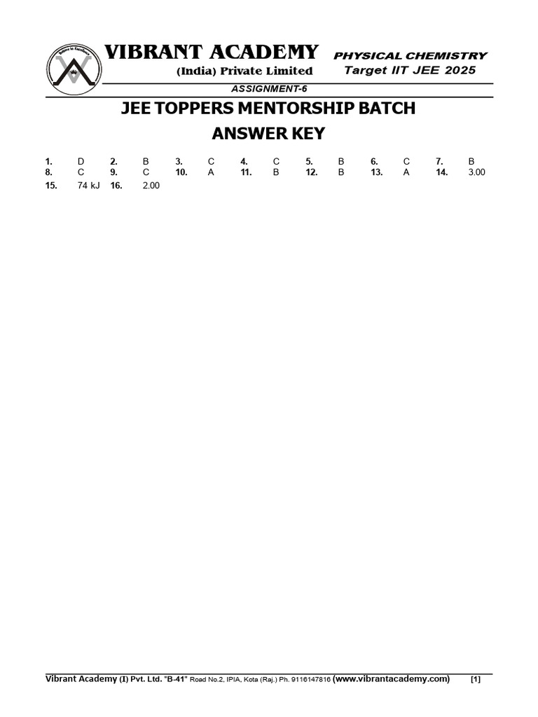 Mentorship Batch Assignment-6 Answer Key | PDF