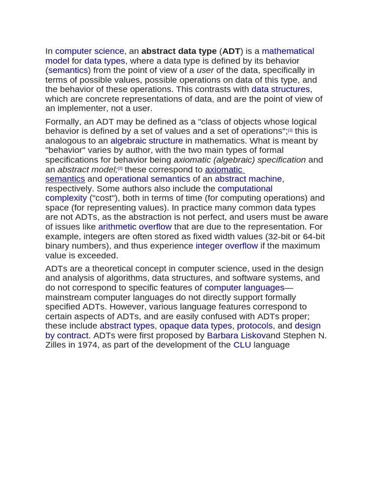 Abstact Data Type | PDF