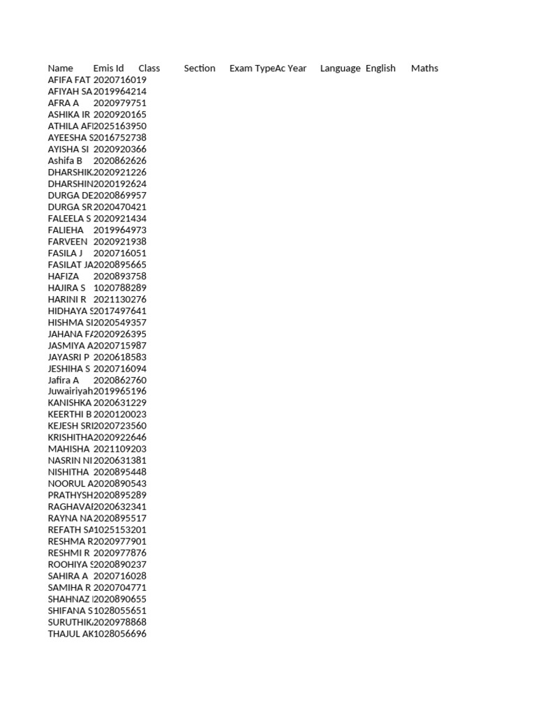 Student List Export 1730900461727 | PDF