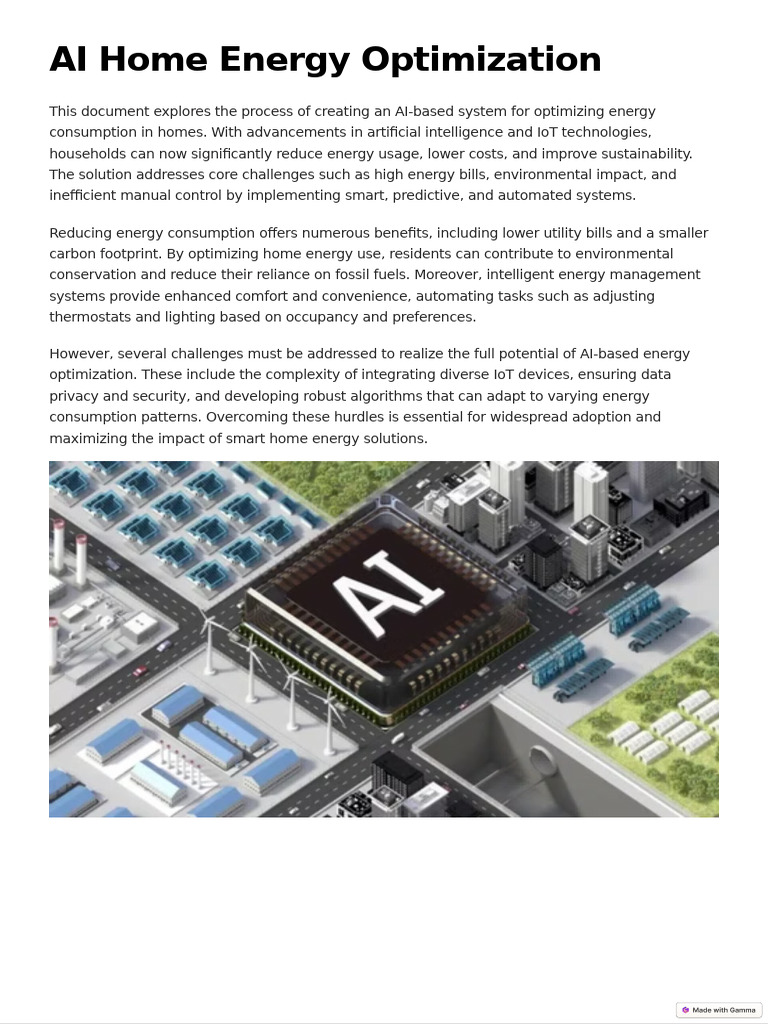 AI Home Energy Optimization | PDF | Energy Conservation | Internet Of ...
