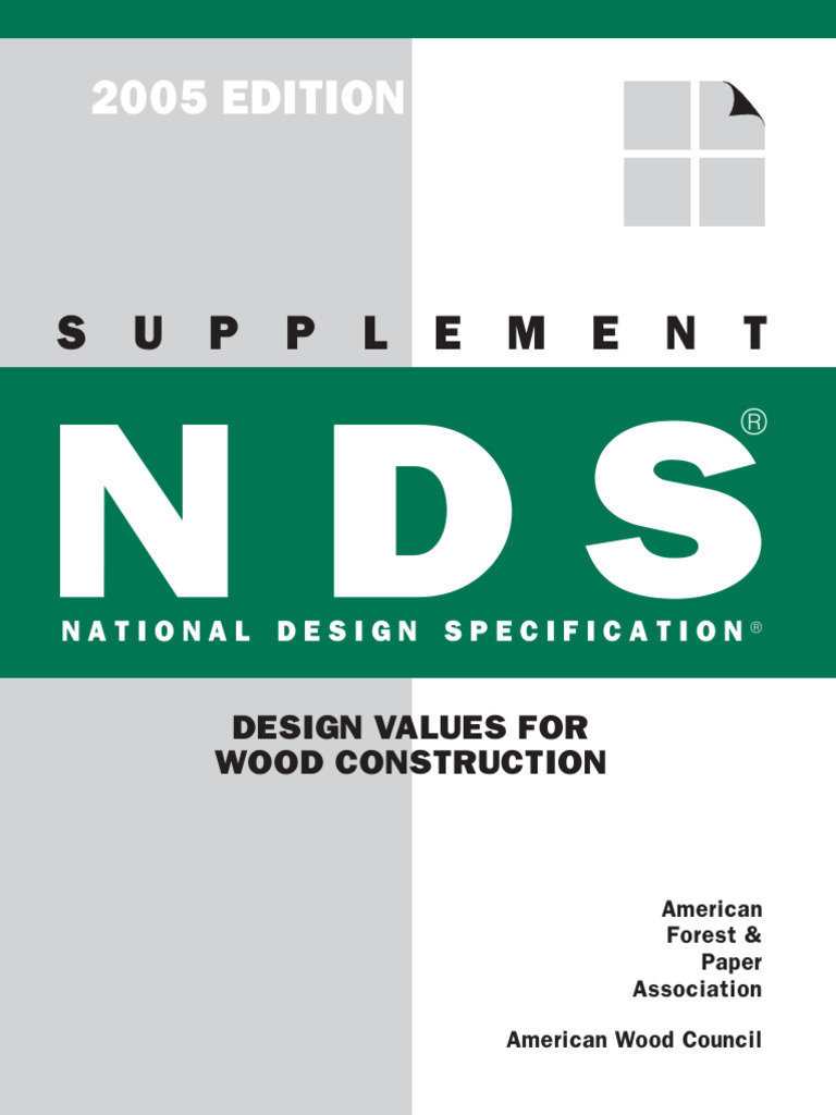 NDS Wood Construction Supplement 2005 | PDF | Lumber | Mechanical Engineering