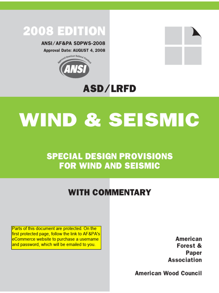 SDPWS 2018: Wind and Seismic Design | PDF | Framing (Construction) | Truss