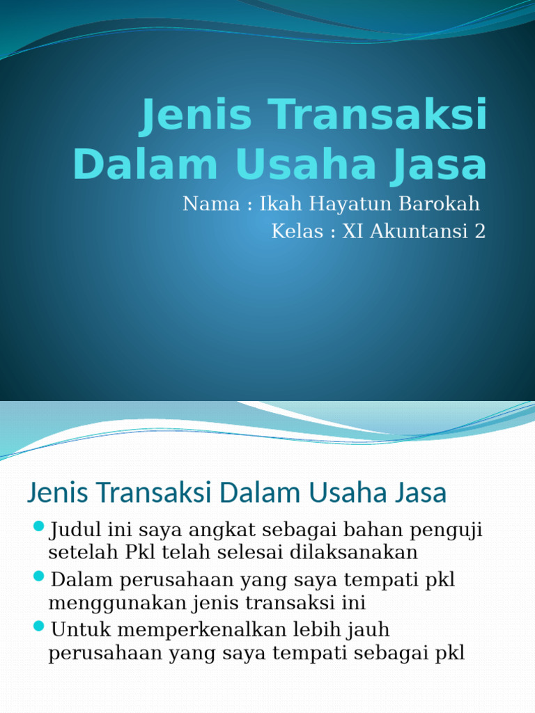 Jenis Transaksi Dalam Usaha Jasa | PDF