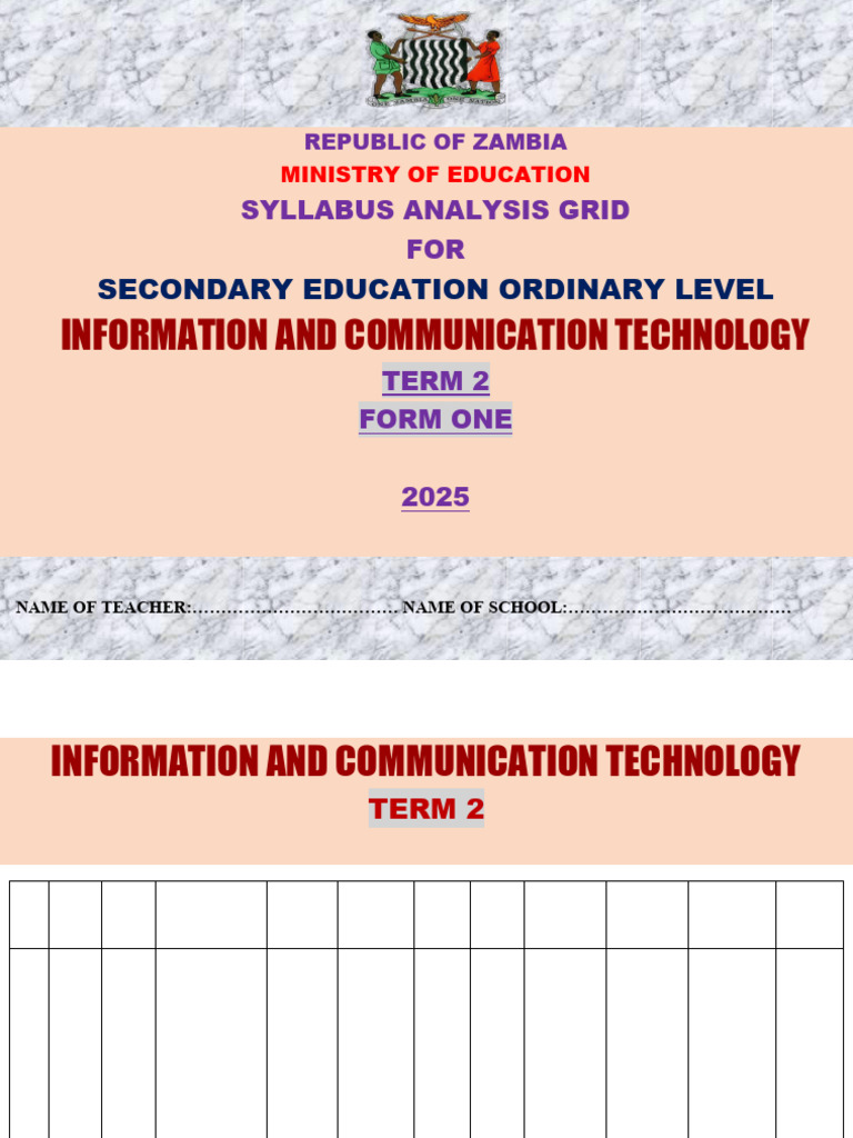 Form 1 ICT Term 2 Syllabus 2025 | PDF | Curriculum | Creativity