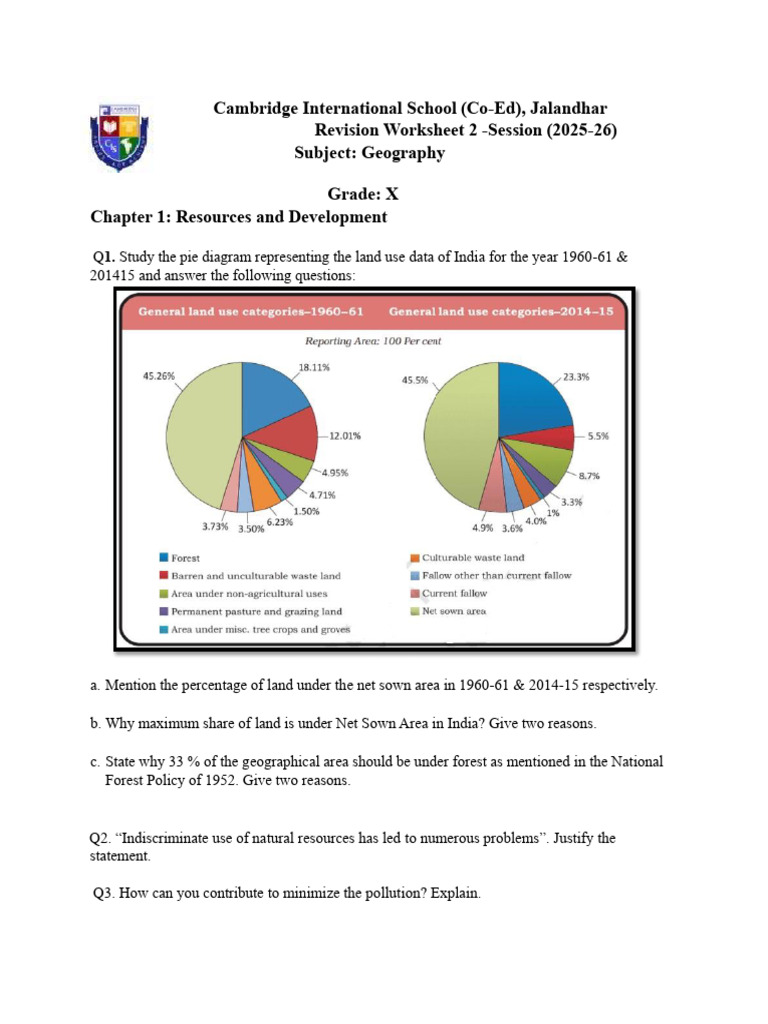 grade X revision Worksheet geog | PDF | Soil | Earth Sciences