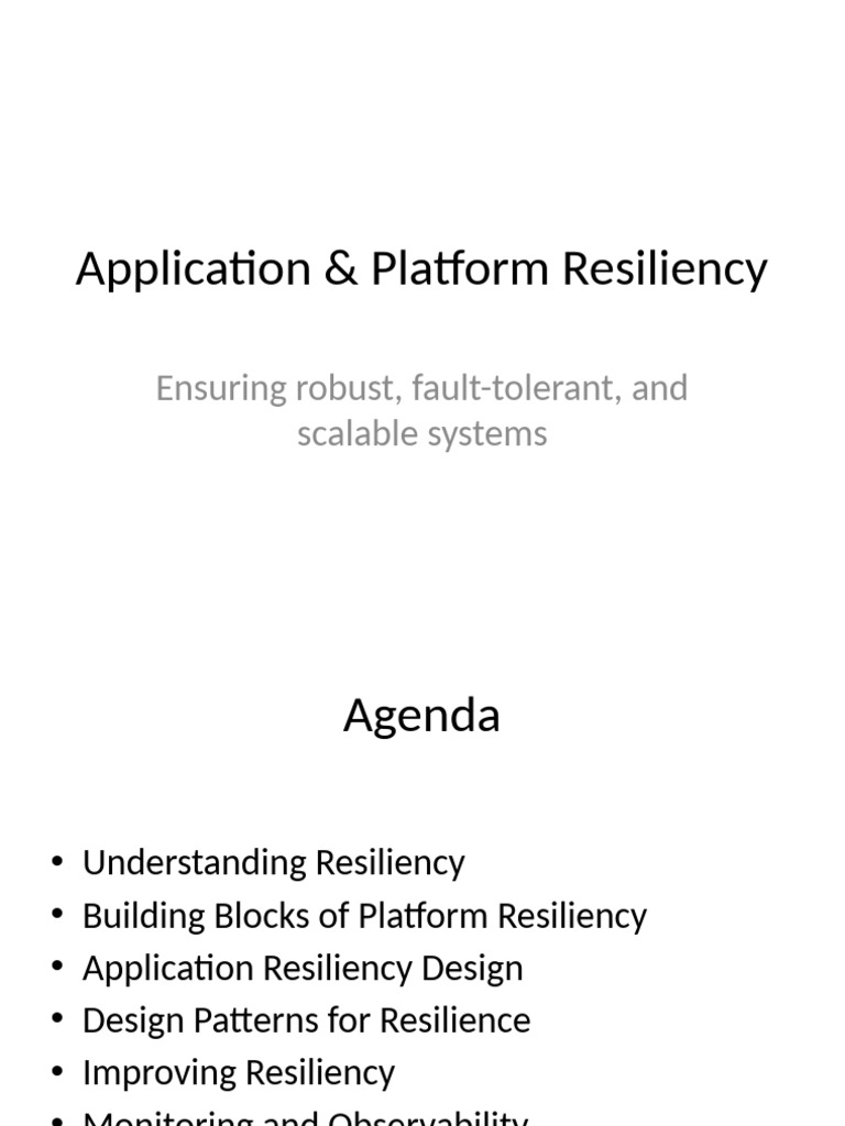 Application and Platform Resiliency | PDF