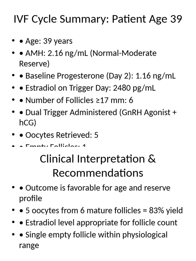 IVF Cycle Summary Age39 Updated | PDF