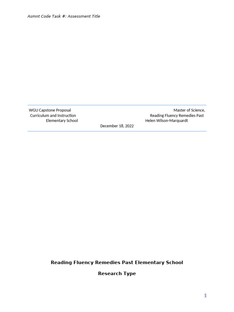 12 23 22 WGU Capstone Proposal Form 2022 | PDF | Reading Comprehension ...