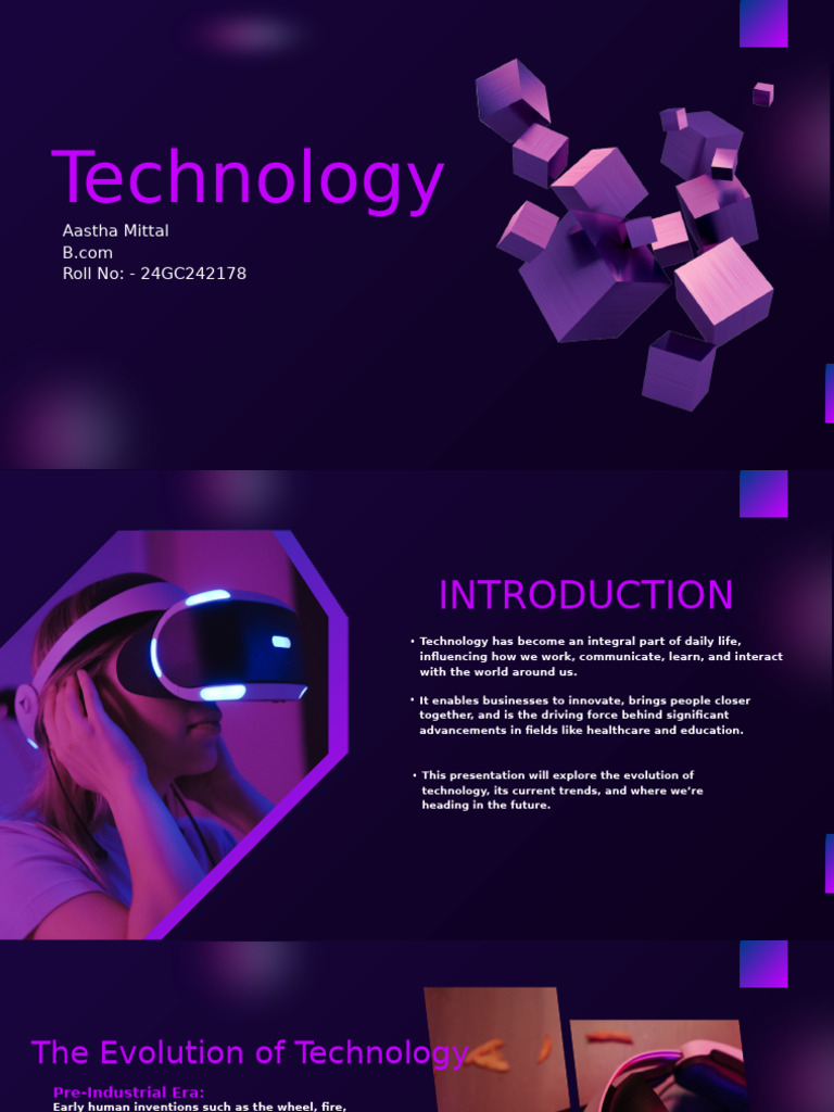 Purple Futuristic Technology Presentation Pdf Internet Of Things