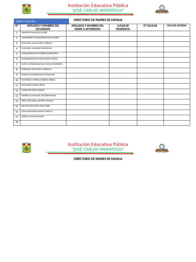 Directorio de Estudiantes | PDF