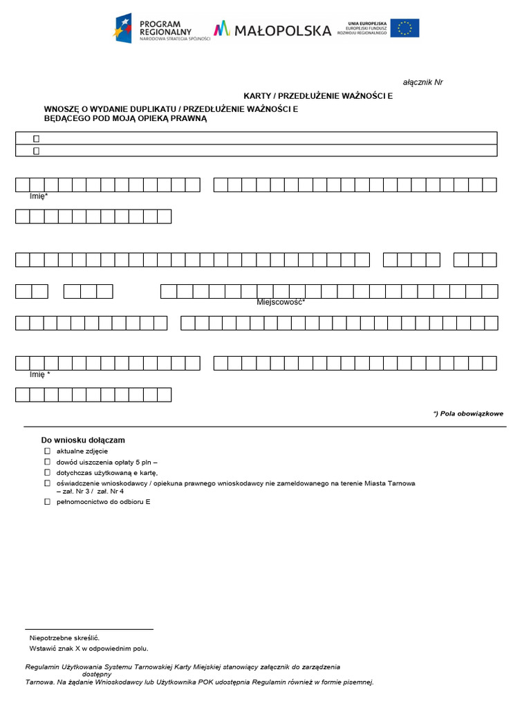 TKM 2018 Wniosek o Duplikat | PDF