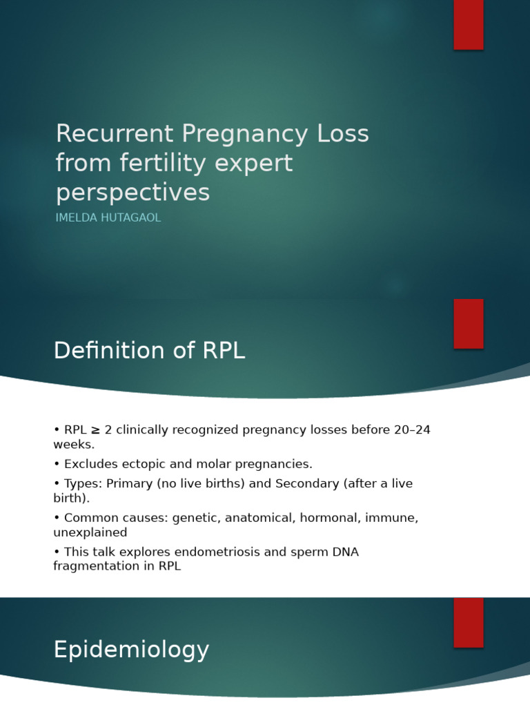 Defining Recurrent Pregnancy Loss (RPL) | PDF | Miscarriage | Infertility