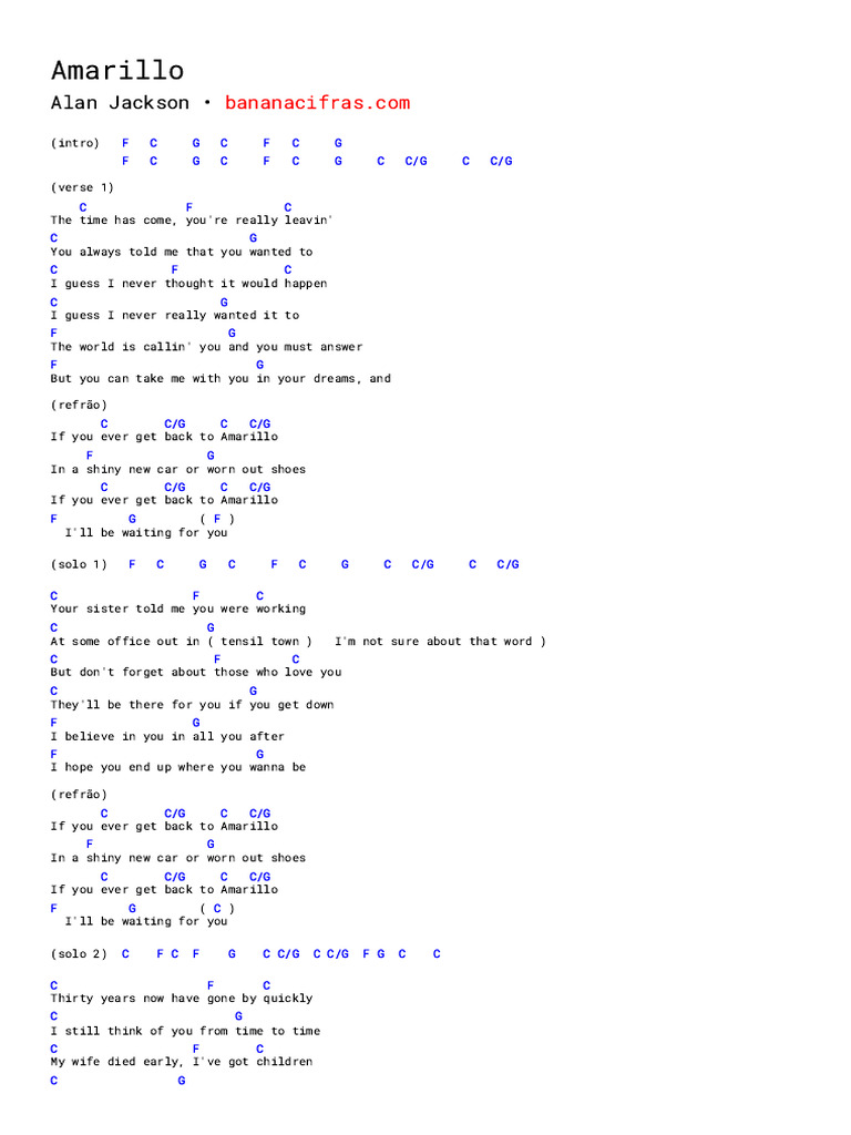 Amarillo CIFRA Alan Jackson | PDF | Recorded Music | Albums